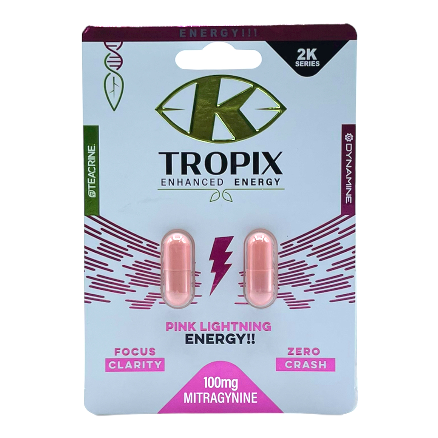 Shop K-Tropix Pink Lightning Kratom Capsules 2ct at Club7OH